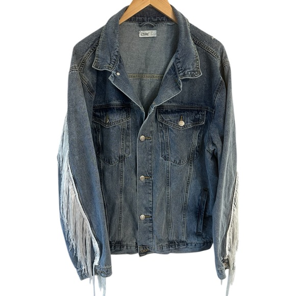 Elia Cher | Jackets & Coats | Elia Cher Festival Denim Fringe Jacket 2 ...